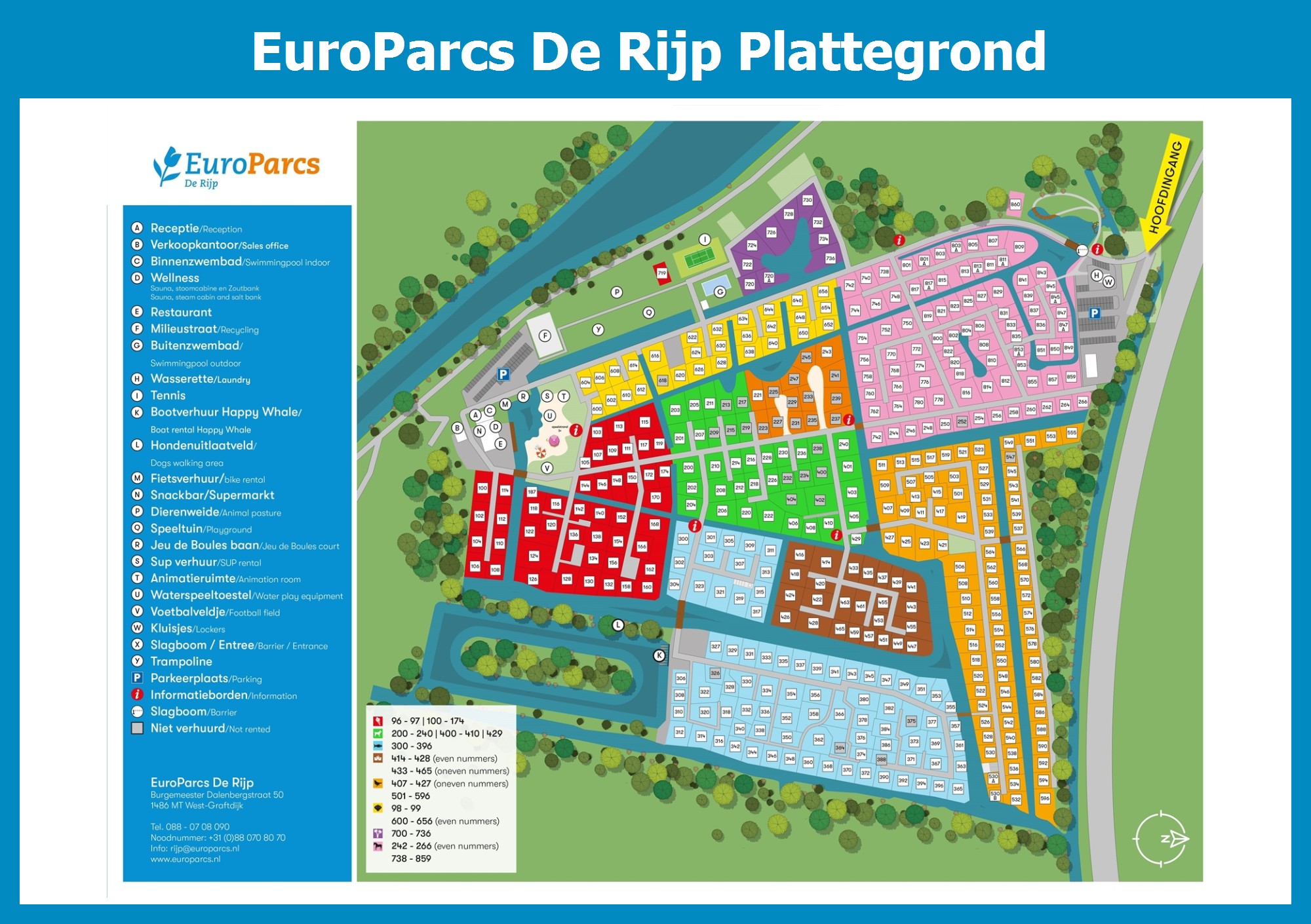 Plattegrond van EuroParcs De Rijp | ParkExplorer