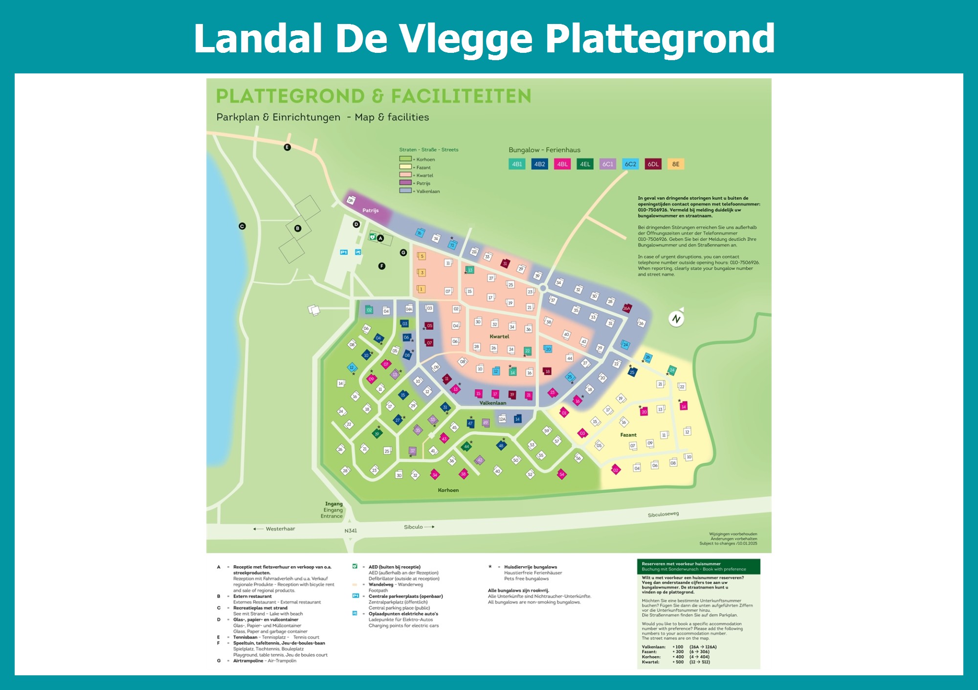 // Plattegrond van Landal De Vlegge | ParkExplorer