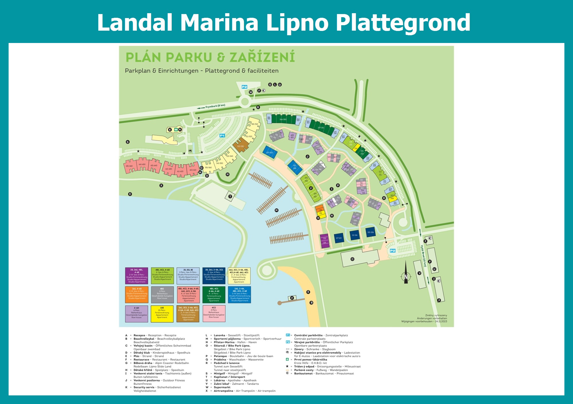 Plattegrond van Landal Marina Lipno | ParkExplorer