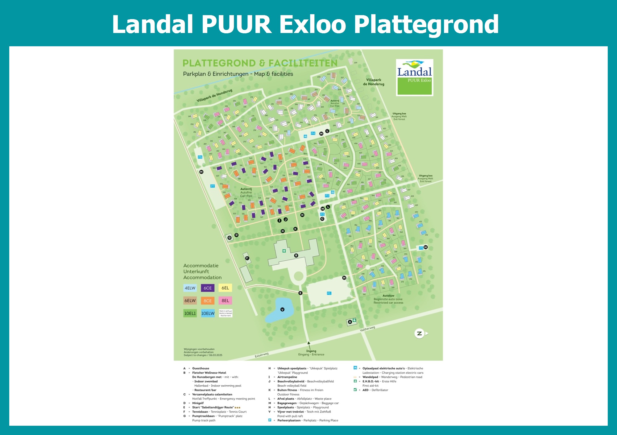 Plattegrond van Landal PUUR Exloo | ParkExplorer