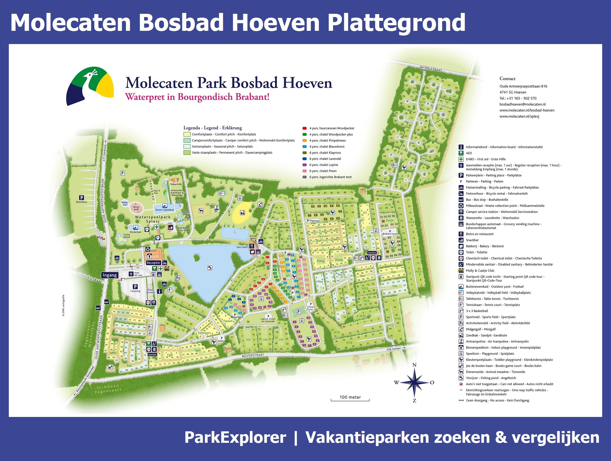 // Plattegrond van Molecaten Bosbad Hoeven | ParkExplorer