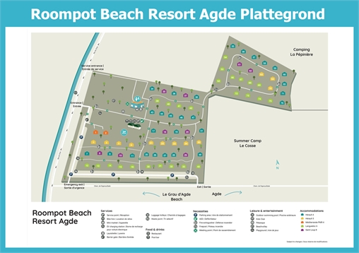 Plattegrond van Roompot Beach Resort Agde | ParkExplorer