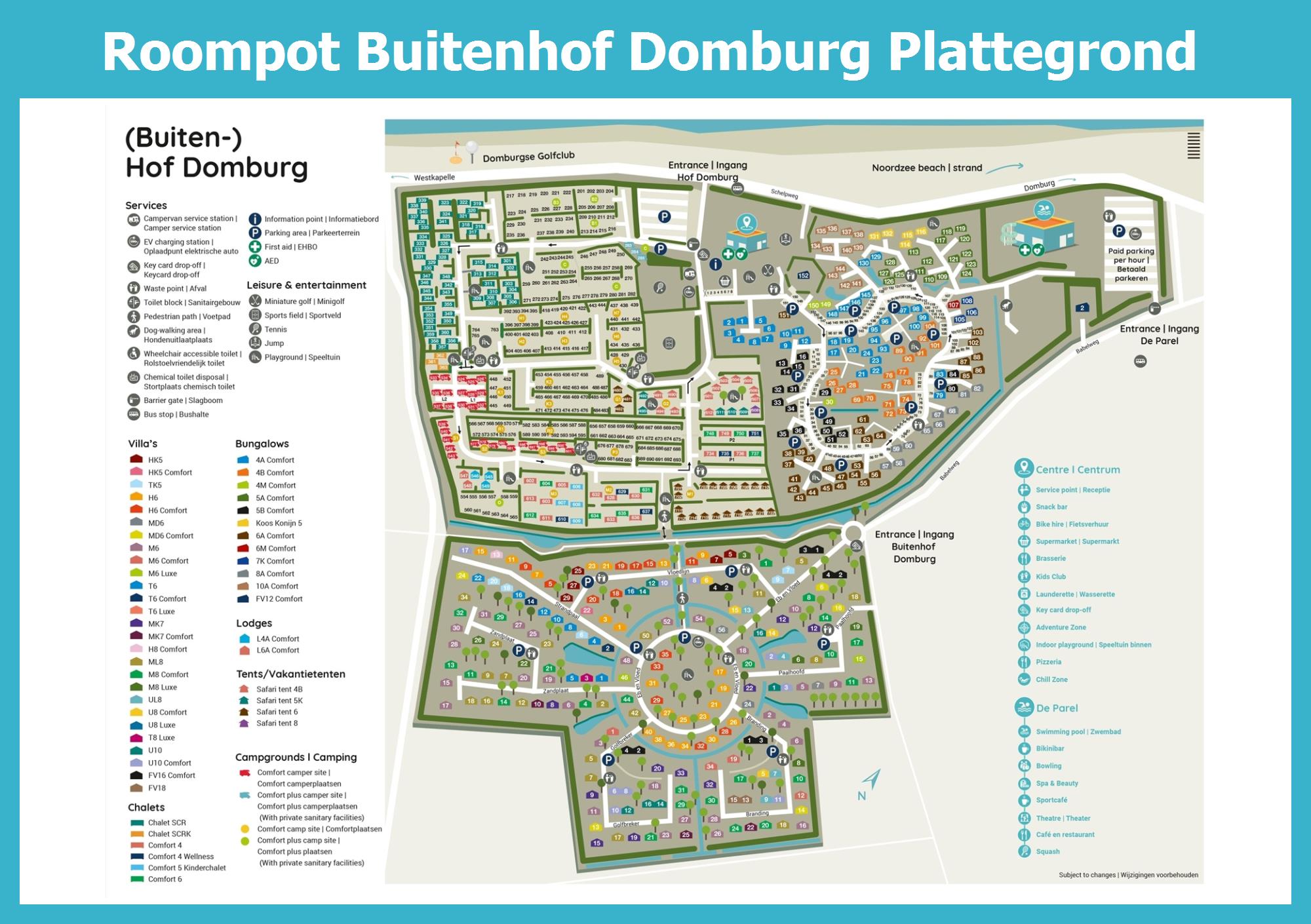 Plattegrond van Roompot Buitenhof Domburg | ParkExplorer