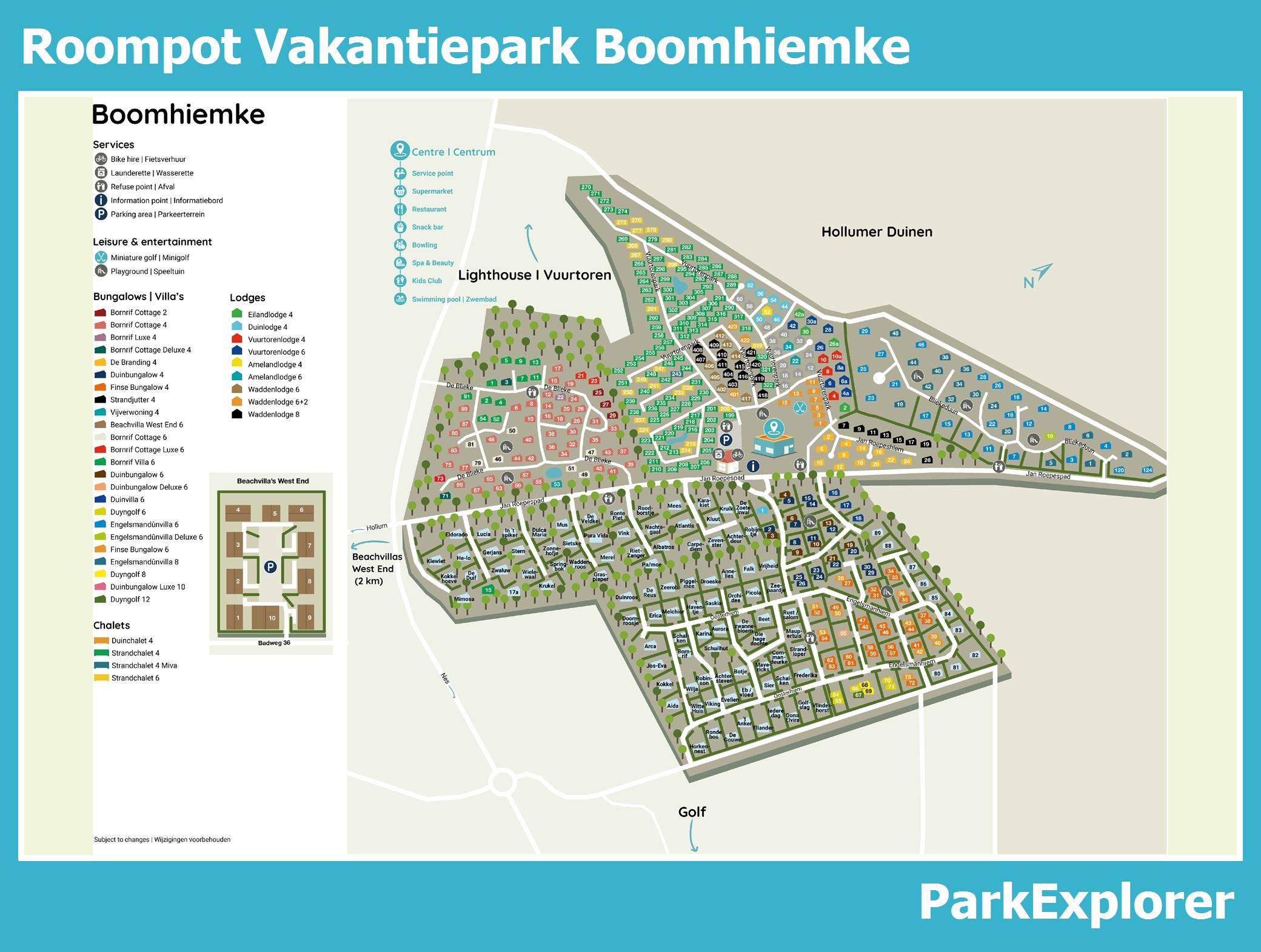 // Plattegrond van Roompot Boomhiemke | ParkExplorer