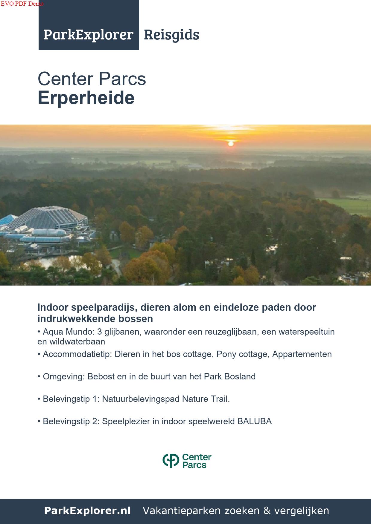 Center Parcs Erperheide Reisgids | ParkExplorer